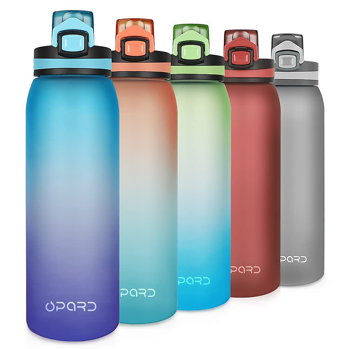 Opard 30oz Sports Water Bottle with Leak Proof Flip Top Lid BPA Free Tritan Reusable Plastic for Gym and Outdoor