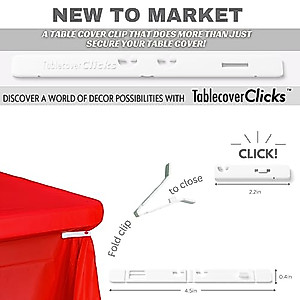 Table Cover Clicks: 32 Pack of Reusable Tablecloth/Table-Cover Clips – Great for Disposable Plastic Table Covers – Celebration/Party Table Décor