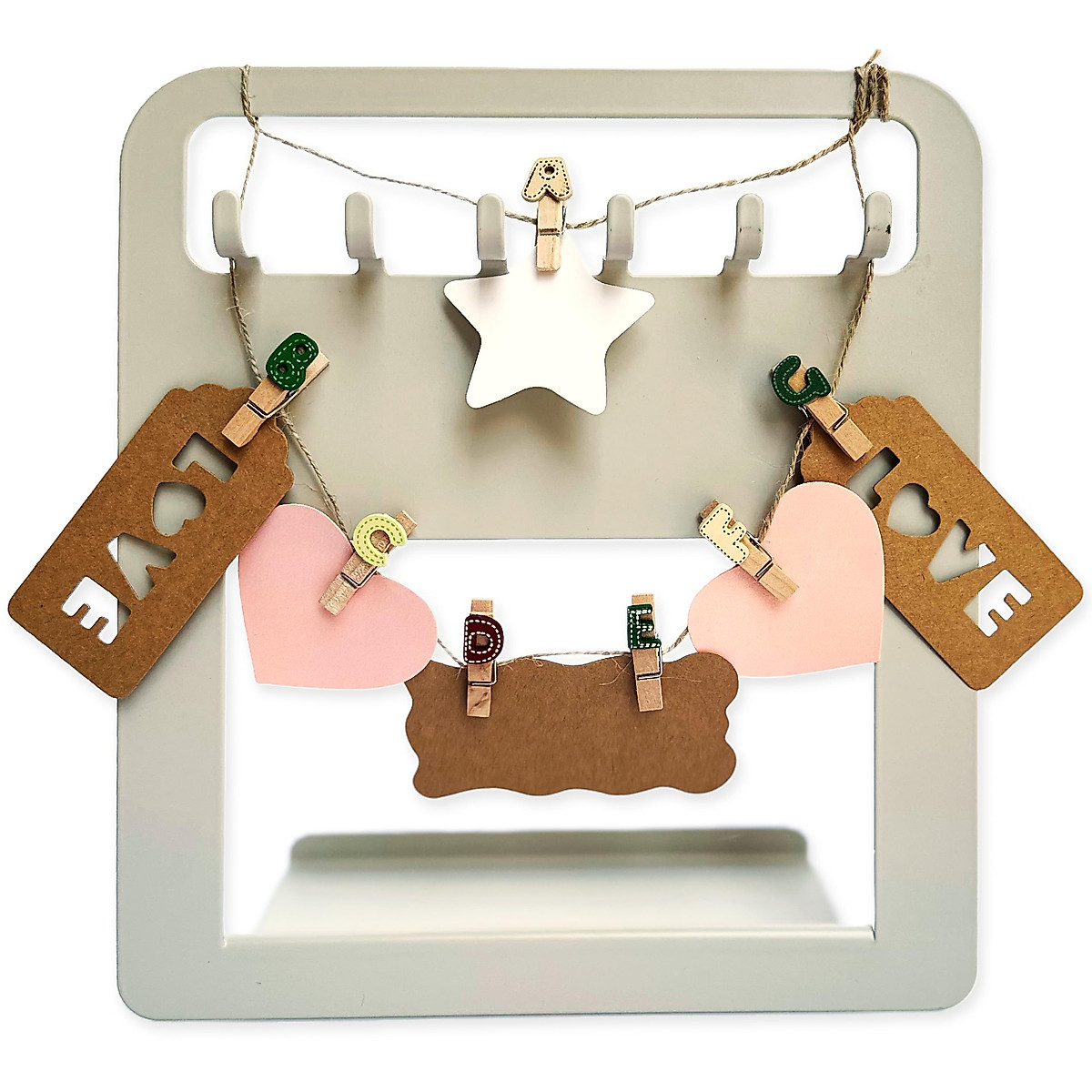 LWR CRAFTS 100 Hang Tags Heart with Jute Twines 100ft (2 3/8" x 2 3/16", Light Pink)