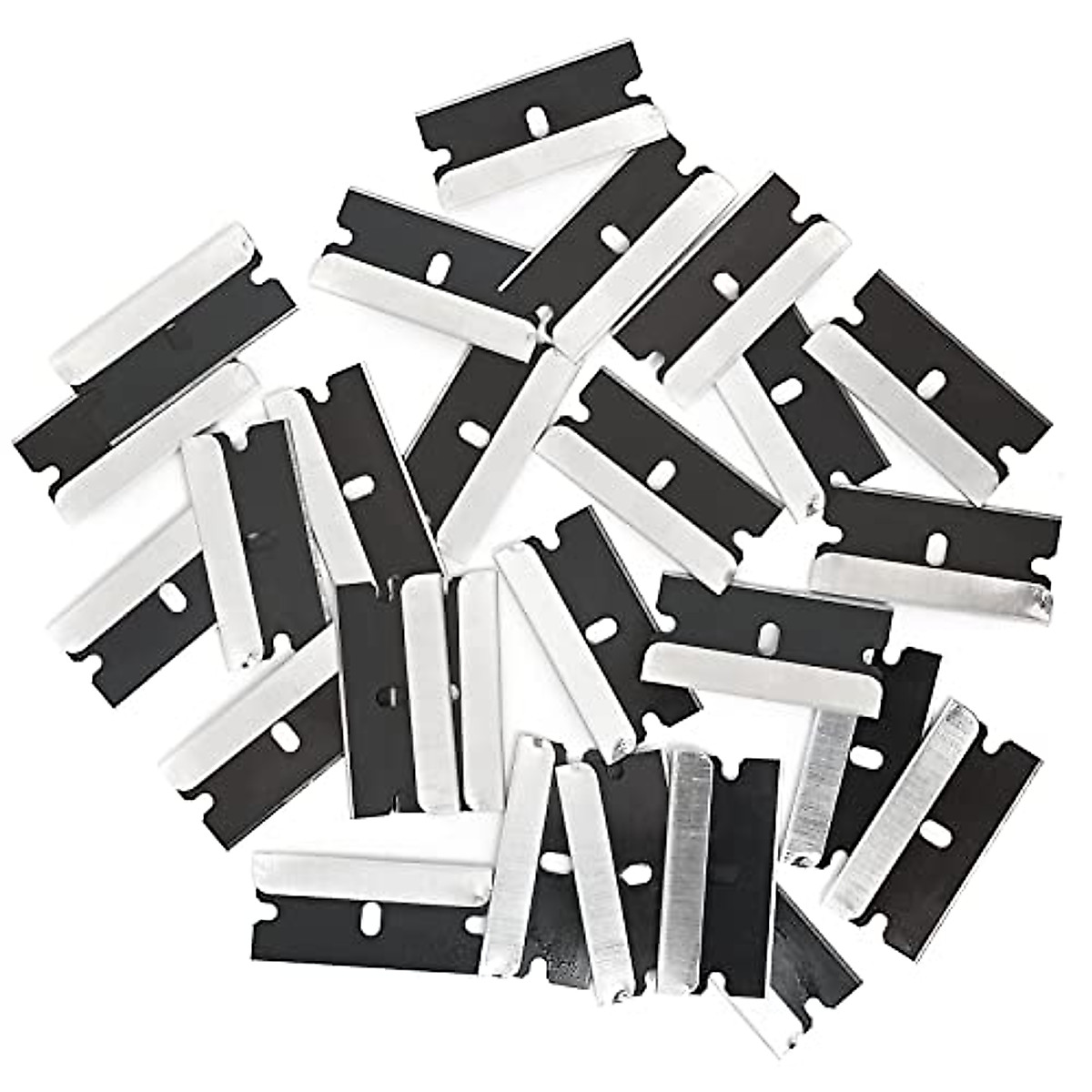 EHDIS 100pcs Razor Blades Single Edge Carbon Steel Razor Blades for Standard Scraper Tool, Safety Straight Edge Industrial Razor Blades for Paint Scraper,Glass Scraper,Box Cutter Replacement Blades