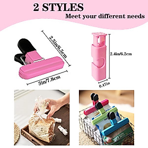 20 PCS Food Clips Bread Bag Clips for Food Storage with Air Tight Seal Grip, Squeeze and Lock Bread Bag Clips, Plastic Bag Closure Clips, Chip Clips, Snack Clips, Plastic Heavy Seal Grip