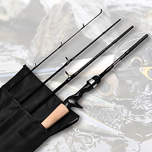 Fiblink 4 Pieces Travel Casting Rod Graphite Baitcasting Fishing Rod Portable Fishing Rod Baitcaster (7' Medium Heavy)