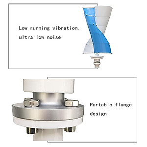 OLONETO 3KW Vertical Axis Wind Turbine Kit 12V 24V 48V Household Wind and Photovoltaic Power Generation Complementary System with Controller + 100W*2 Solar Panels (Color : 12V)
