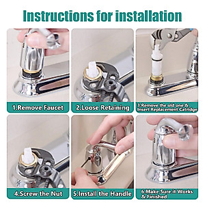 1224 1224B Faucet Cartridge Replacement Compatible with Moen Two Handle Faucets Replacement Kit For Most Double Handle Moen Faucets and Tub/Showers Repair Kit,2 Pack