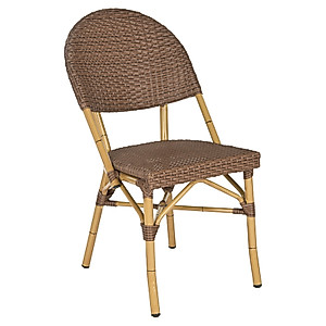SAFAVIEH Home Collection Barrow Indoor/Outdoor, Set of 2, Brown Stacking Side Chair, 0