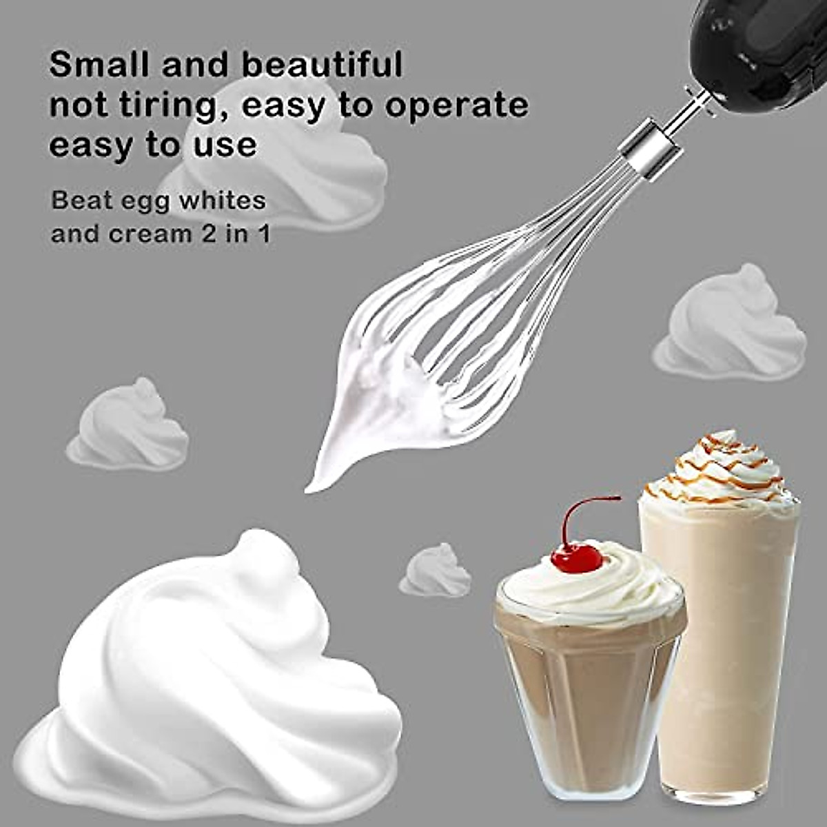 AIFEEL Immersion Hand Blender,Handheld Stick Blender with Ice Chopper,Stainless Steel Whisk and Milk Frother for Smoothie, Baby Food, Sauces,Puree, Soup,Milk coffee