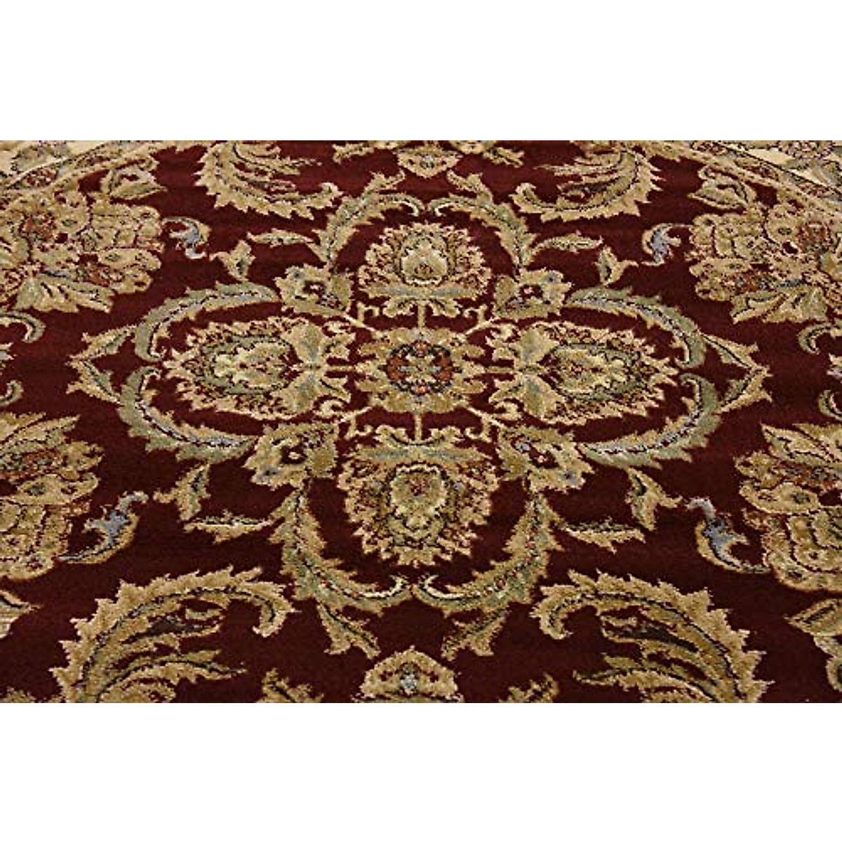 Unique Loom Voyage Collection Traditional Oriental Classic Intricate Design Area Rug (6' 0 x 6' 0 Round, Red/Tan)