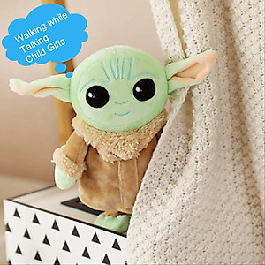 PAZATAO Talking Baby Yoda 7.8 Inch,Walking Baby Yoda and Toy Repeats What You Say Plush Animal Toy Electronic Toy for Boys,Girls,Stuffed Animal,Baby Doll for Kids Gifts (Baby Yoda)