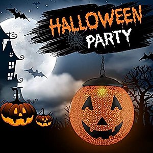 Halloween Pumpkin Hanging Solar Lights - 𝟮𝟬𝟮𝟯 𝗡𝗲𝘄𝗲𝘀𝘁 Halloween Decoration Outdoor, Waterproof Halloween Spooky Hanging Lights for Outdoor, Tree Decor, Garden or Yard, Outside Entryway, Porch
