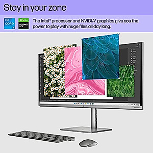 HP Envy 34 inch All-in-One Desktop PC, WUHD Display, Intel Core i5-12400, 16 GB RAM, 512 GB SSD, NVIDIA GeForce GTX 1650 Graphics, Windows 11 Home, 34-c1010 (2023),Silver