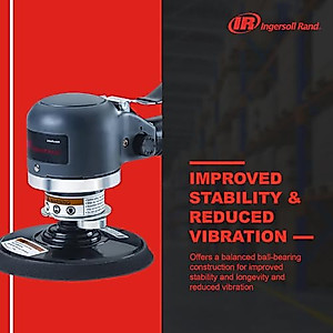 Ingersoll Rand 311A Dual-Action Angle Air Sander, 6" Adhesive Pad, 12,000 rpm, 0.25 hp, Side Exhaust