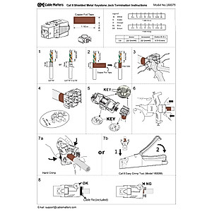 Cable Matters [UL Listed] 5-Pack 40Gbps Shielded RJ45 Cat 8, Cat8 Keystone Jack for Patch Panel, Wall Plate