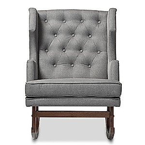Baxton Studio BBT5195-Grey RC Rocking-Chairs, Grey