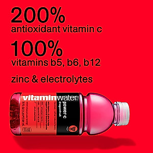 Vitamin Water Energy, Nutrient Enhanced Water Beverage, Electrolyte Enhanced Bottled Water - 20 Fl Oz (Pack of 12) (Power-C Dragonfruit)