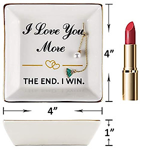 Mothers Day Gifts for Wife Gifts from Husband, Happy Anniversary - Romantic Wife Gifts for Her Wife, Best Wife Mothers Day Birthday Gifts, Ring Dish Holder, Jewelry Tray, Trinket Dish, I Love You More