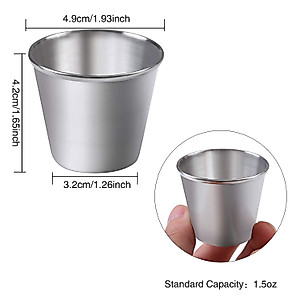 Ruisita 12 Pieces Stainless Steel Shot Cups Stainless Steel Shot Glass Drinking Tumbler (1.5 Ounce/45 ml)