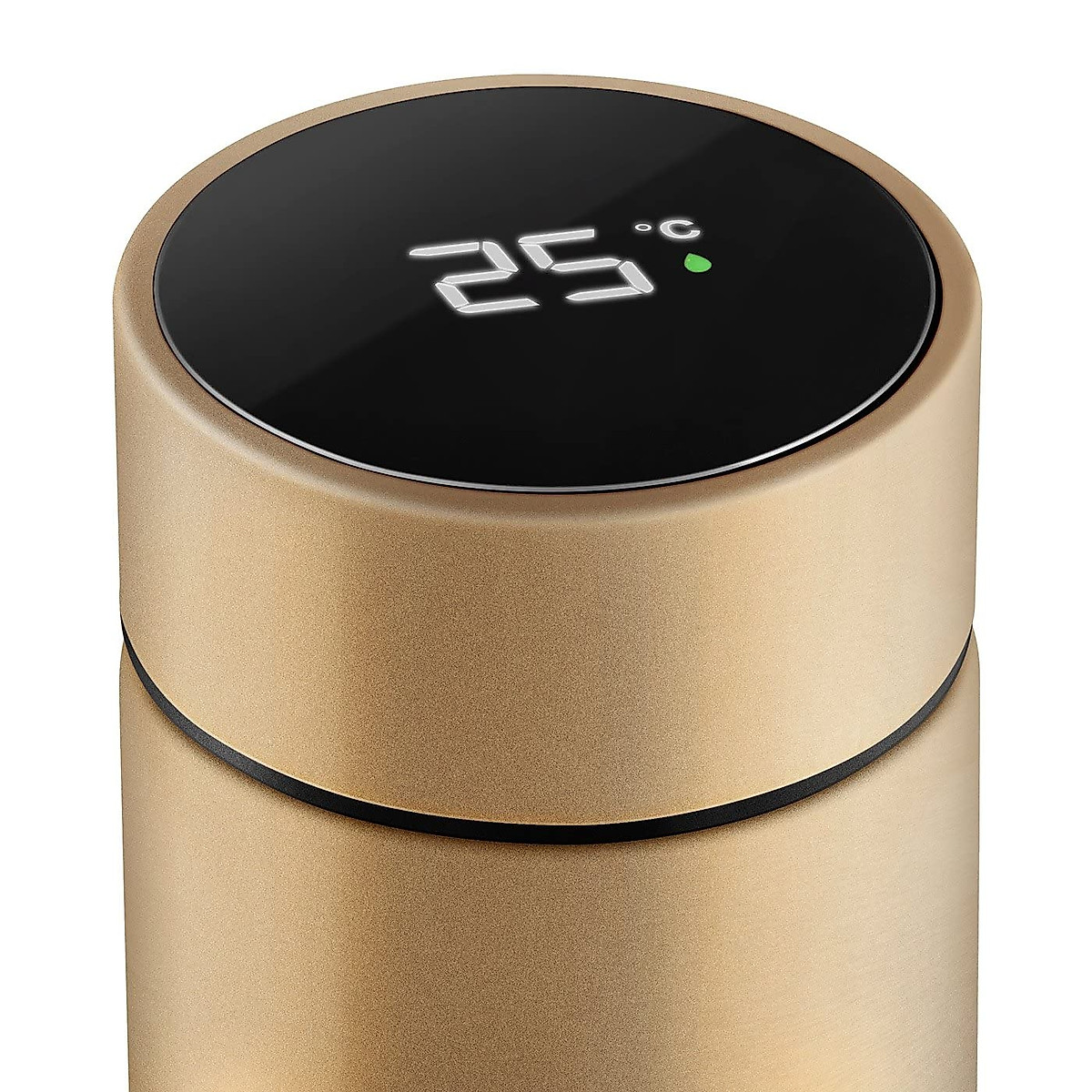 Maverton Personalized Travel Mug for man - Engraved 15,2 oz. vacuum insulated flask - Tea infuser - Gold Coffee Mug for Birthday - LED Temperature Display - Gadget for him - DRIVER