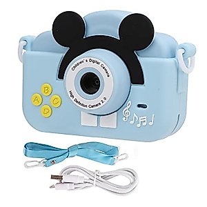 Keenso Kids Camera 2.0 Inch 2MP/1080P Selfie Kids Camera with 32GB Card and Case, Mini Rechargeable Kids Camera, (Sky Blue)