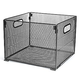 Samstar File Folder Box, Mesh Hanging File Organizer File Crate Folder Bin Holder Storage Box, Letter Size, Black