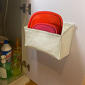 Kitchen Pantry Cabinet Organizer, [2 Packs] Fridge Bathroom Office Apartment RV Cupboard Makeup Spice Storage Container Bins, Easy to Install and Portable Door Organizer (White)