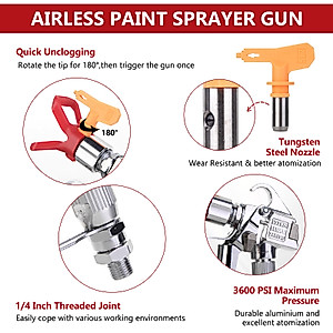 DUSICHIN DUS-036 Airless Paint Spray Gun High Pressure 3600 PSI 517 TIP Swivel Joint for Titan Graco Airless Paint Sprayers