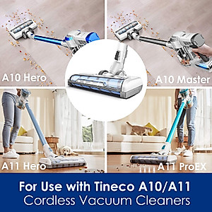 Tineco Full-Size LED Soft Roller Power Brush for A10/A11 Series Cordless Vacuum, Ideal for Indoor Hard Floor & Hard Surface Use