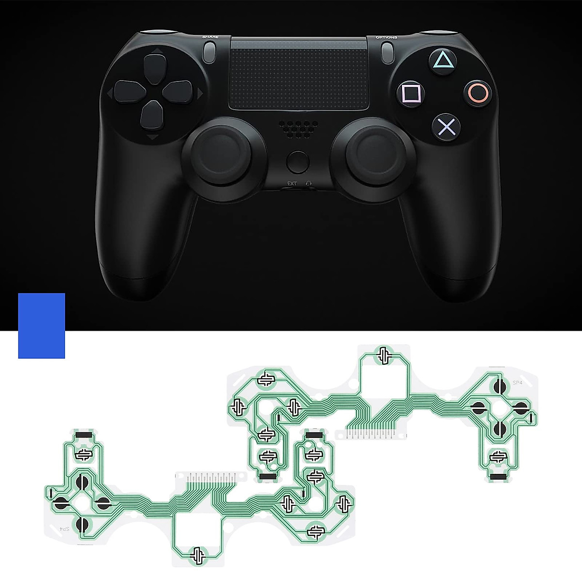 3pcs Conductive Film Replacement Handle Keypad Repair Pads Flexible Controller Membrane Conductive Film Compatible with PS4 Controller JD-M-001 JD-M-010 JD-M-011