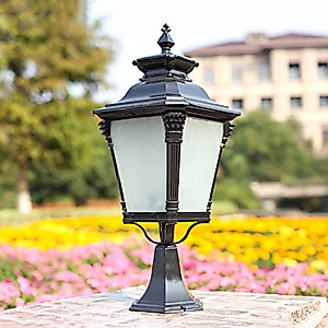 speesy Personalized Waterproof Courtyard Stigma Column Post Light Fixture,Outdoor Garden Lawn Pillar Lamp,Die-cast Aluminum E27/E26 Post Lamps, Villa Gate Hotel Pool Column Lamp