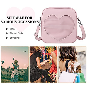 SUKUTU Ita Bag Women's Clear Heart Crossbody Bag Lightweight Kawaii JK Uniform Display Bag