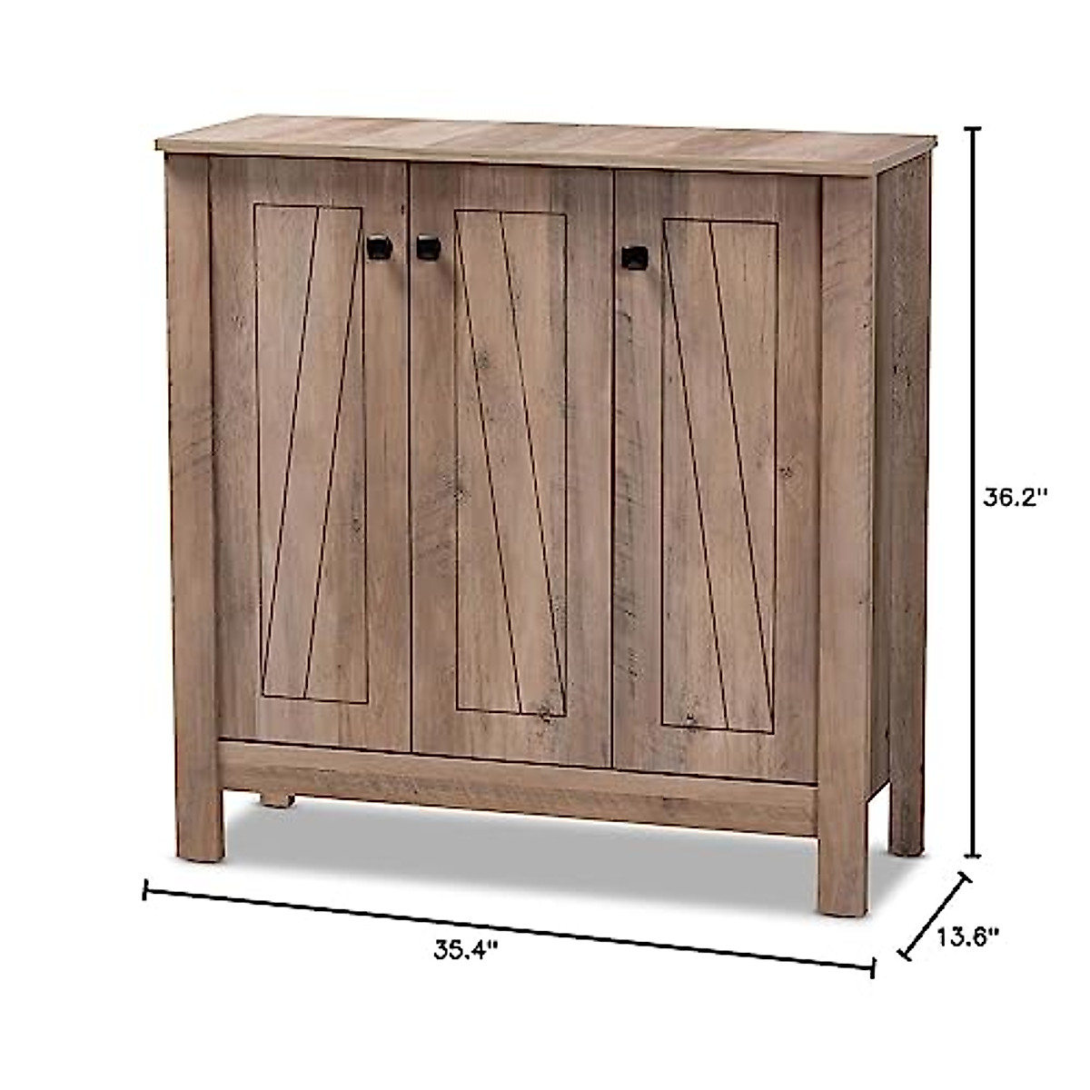 Baxton Studio Derek Shoe Cabinets, One Size, Natural Oak