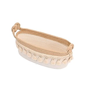 Woven Baskets for Organizing, 12.5"x6.5"x5" Small Baskets for Gifts Empty Toilet Paper Storage Baskets with Handles Decorative Basket for Shelves Bedroom Nursery Halloween