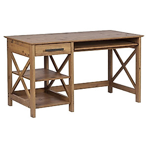 Saint Birch Honduras Open Shelf Modern Wood Hutch Desk in Rustic Brown