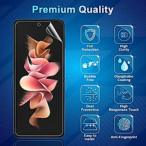 [1Set 5PCS] Galaxy Z Flip 3 Screen Protector, Inside TPU Film + Full Covered Outer + Back Cover Screen Protector, High Clarity, Anti-Shatter, Bubble Free for Samsung Galaxy Z Flip 3 5G Screen Protector