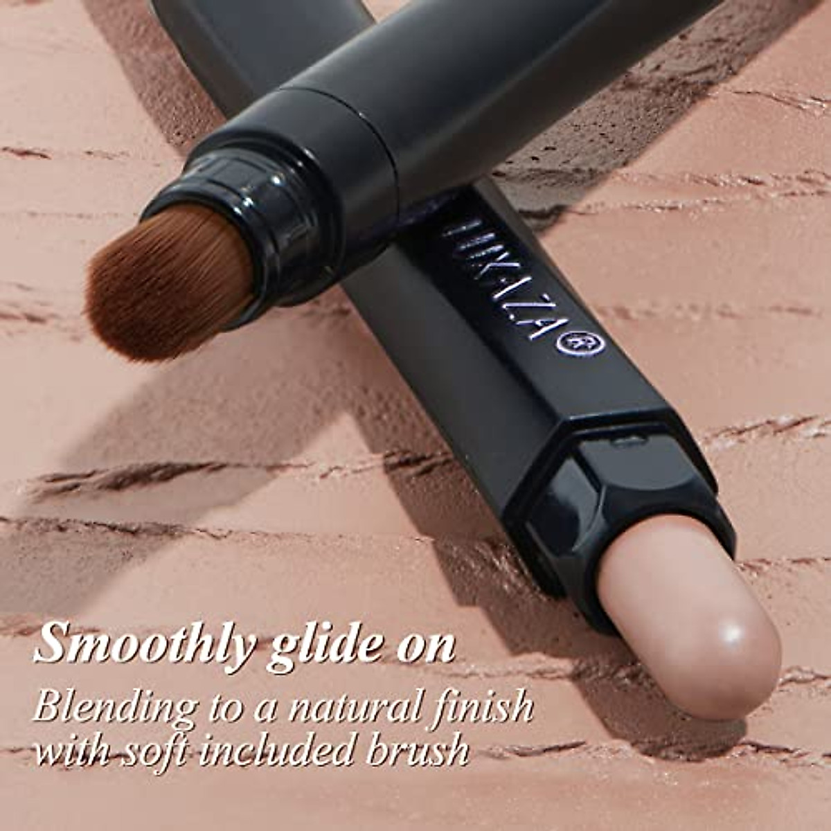 LUXAZA Cream Single Eyeshadow Stick with Blending Brush, Hypoallergenic Eye Shadow Stick Makeup, Pro Waterproof & Long Lasting Eye Brightener Stick, Eyeshadow Pencil Crayon Matte #86