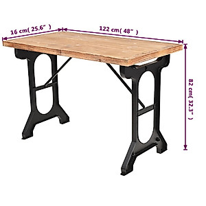 YPWRENH Side Tables Office Tables Dining Table Solid Fir Wood Top 48 "x25.6 x32.3 for Dining Room, Kitchen or Living Room