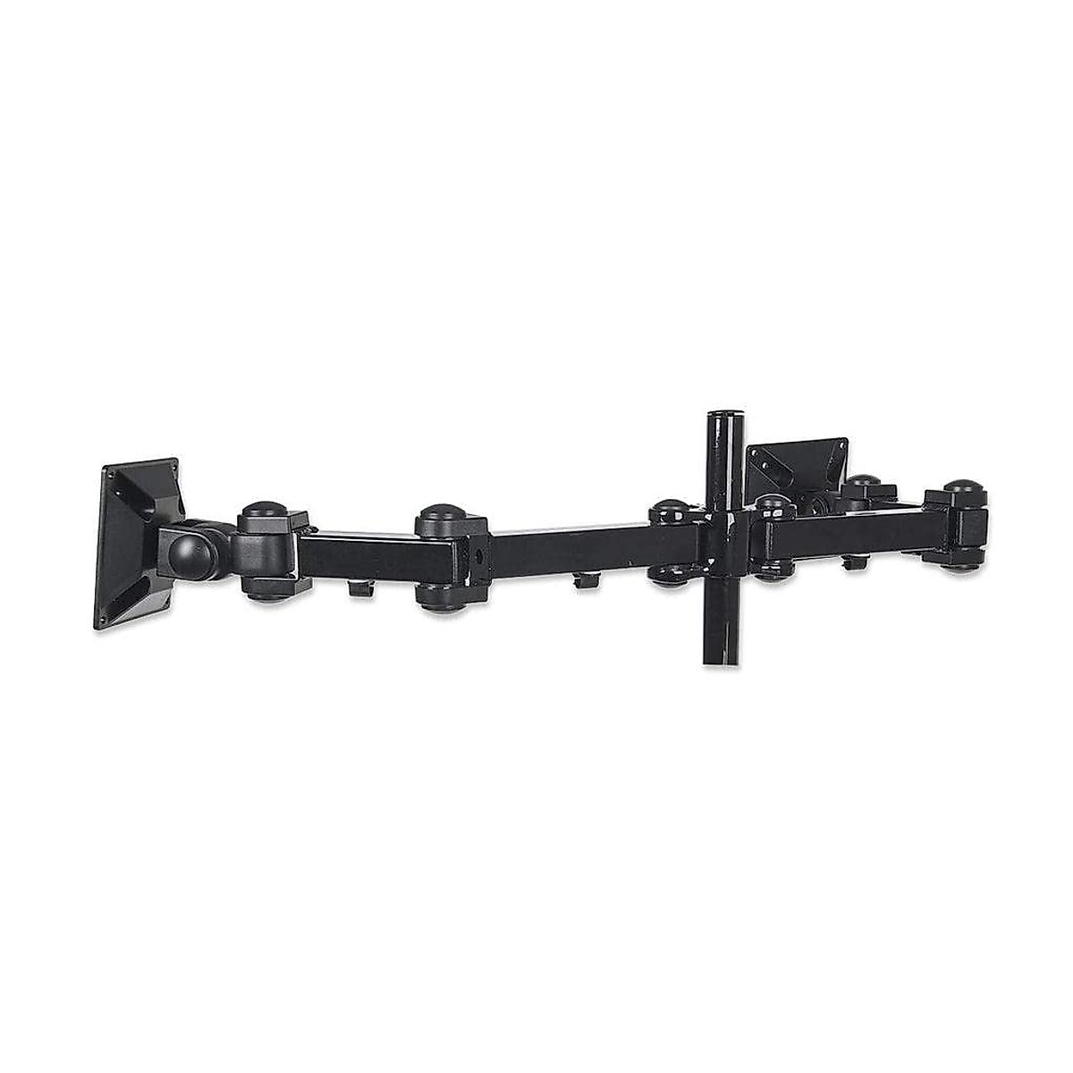 Manhattan Dual Monitor Stand Mount with Double-Link Swing Arms - Supports Two 13 in to 24 Inch Computer Screens up to 13 lbs., 180 Tilt / 180 Rotation, Clamp Mounting, Black - 420808