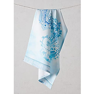 Maison d' Hermine Dish Towels 100% Combed Cotton Premium Easter Kitchen Towels Dishcloth for Home, Kitchen, Dining, Cocktail Parties & Camping, Paisley Blues - (Set of 3)