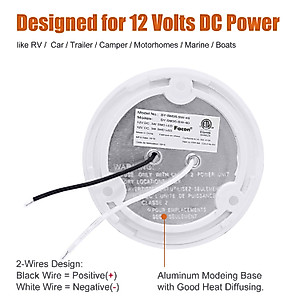 Facon 3-1/2'' LED RV Puck Light with Switch, 2-Packs Slim Surface Mount Ceiling Dome Light, 12V DC Interior Light for RV Camper Trailer Motorhome, 4000K Cool White