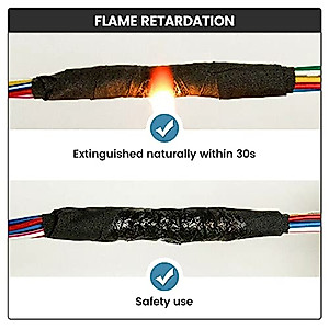 RED WOLF Wire Harness Tape 1 Inch 50 FT High Temp Wiring Loom Harness Self-Adhesive Felt Cloth Electrical Tape for Automotive Engine Electrical No Residue Fabric Insulated Black 5 Rolls