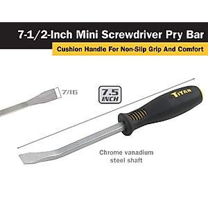 Titan 11512 7-1/2-Inch Mini Screwdriver Pry Bar