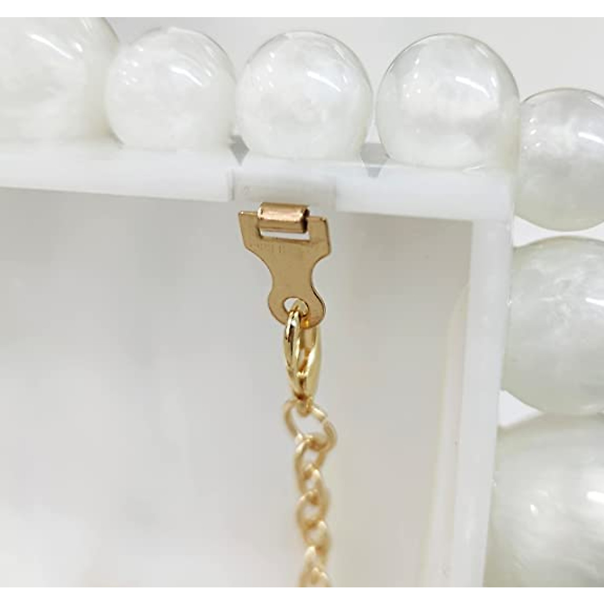 KWRNIAE White Acrylic Evening Clutch Bag for Women Glitter Marble Purse Handbag for Wedding Cocktail Party Prom, White01