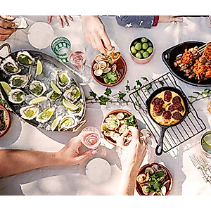 Palais Essentials Farmhouse Decor Marble Coasters for Drinks - Kitchen Table Drink Coaster Set of 4-4" Diameter (Round White)