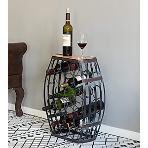 Vintiquewise Barrel Shaped 22 Bottles Decorative Table Wine Rack Storage