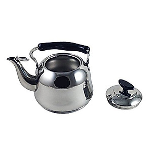 DLD -2 Liter Polished Mirror-Finish Stainless Steel Capsule Base Stovetop Teakettle Tea Kettle Teapot,