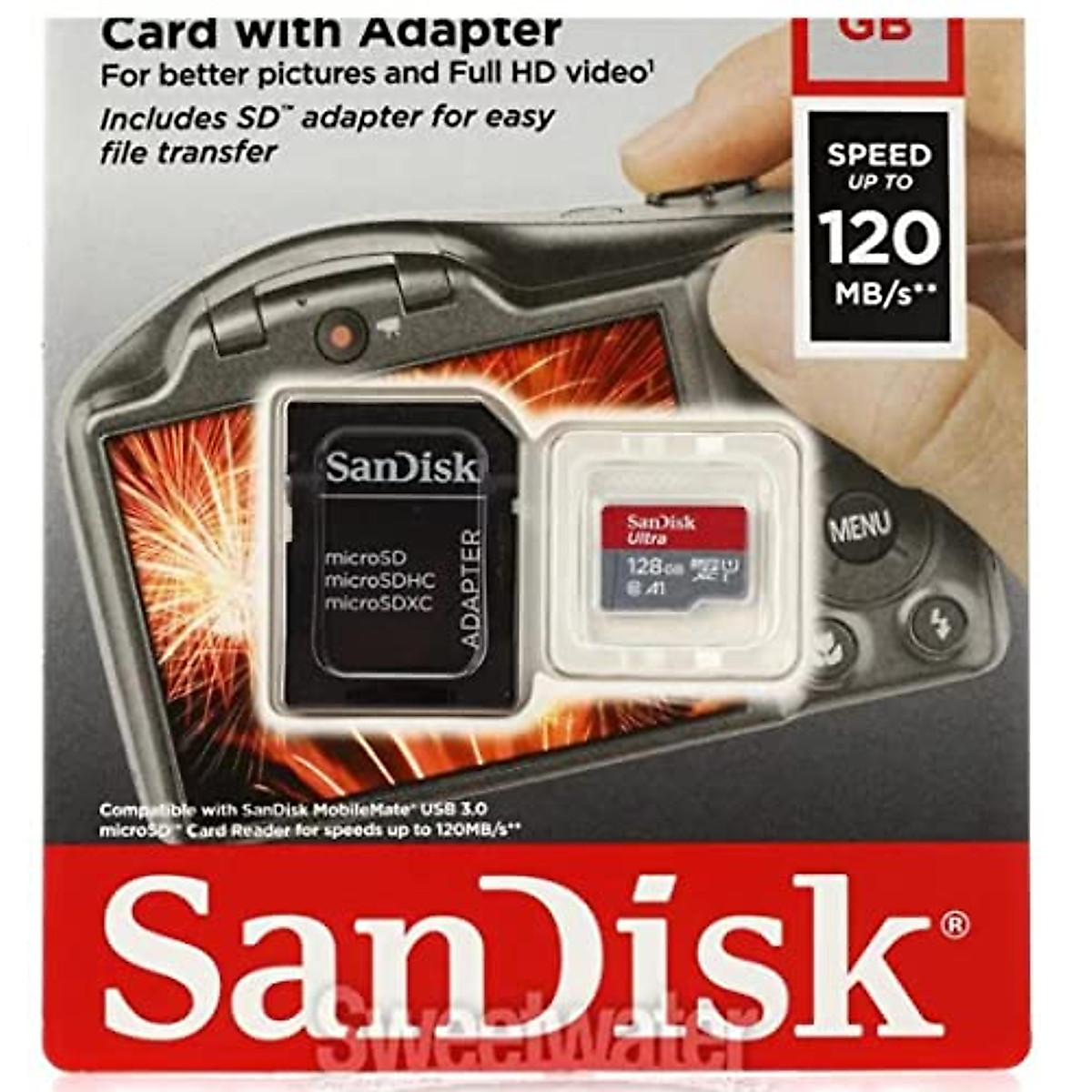 Verified by SanFlash for Amazon 770-6747-743 Sandisk Ultra 128GB microSD Memory Card for Fire Tablets and Fire -TV