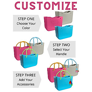 BuildABagg MauiBagg: Customize Your Large, EVA, Multipurpose Tote. Create Your Own Style. Washable, Open Tote Bag for the Beach, Boat, Pool & Sports. Tip-Proof & Fade Resistant (Black)