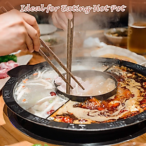 Long Cooking Chopstick Chinese Natural Wooden Chopstick Long Hot Pot Chopstick Wooden Frying Chopstick for Hot Pot, Frying, Noodle, Cooking Favor, 16.5 Inch (Wenge Wood, 5 Pairs)