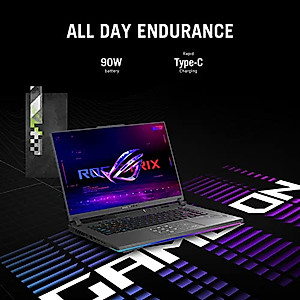 ASUS ROG Strix G16 (2023) Gaming Laptop, 16” Nebula Display 16:10 QHD 240Hz, GeForce RTX 4070, Intel Core i9-13980HX, 32GB DDR5, 1TB PCIe SSD, Wi-Fi 6E, Windows 11 Pro, G614JI-XS96,Eclipse Gray