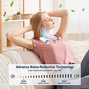 CL FUN Neck Fans Portable Rechargeable, Portable Bladeless Neck Fan for Women Men, Personal Fans for Your Neck, Battery Operated Fan Blow Cold Air, 3 Speeds Ultra-Quiet Wearable Fan for Outdoor Indoor