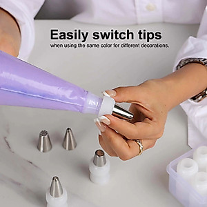 Kayaso 48-Piece Set of Standard Couplers, Use for Switch Icing Tips Structure Decorating Piping Bag